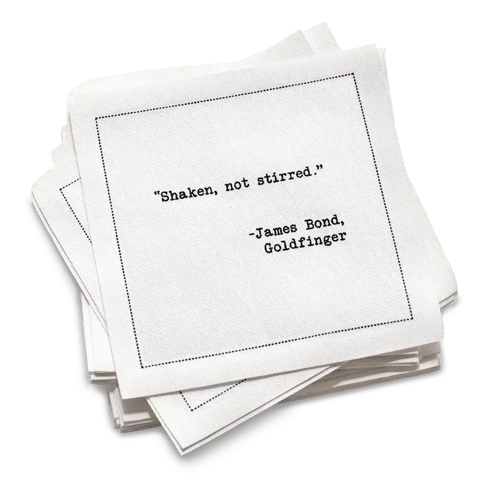 Literary Drinking Quotes Cocktail Napkins - 25 Wise Quotes on 50 Cloth ...