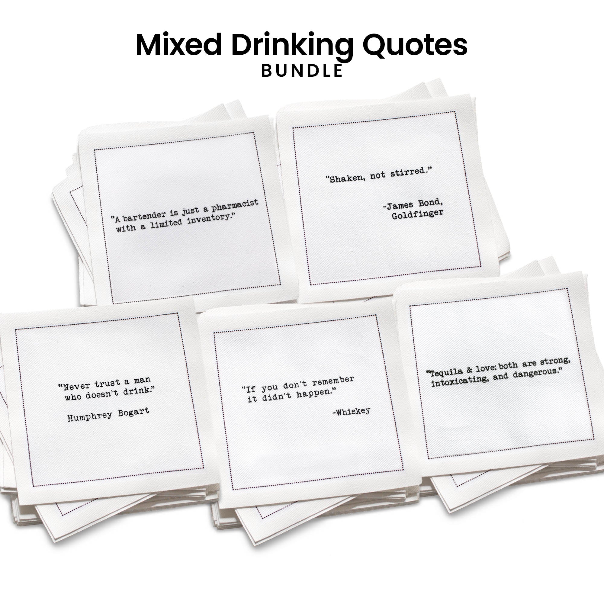 Mixed Drinking Quotes Bundle | White Napkins – Five Star Napkins