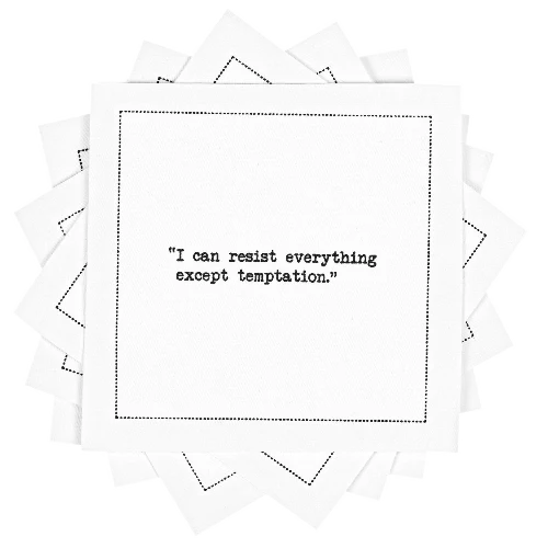 Oscar Wilde Quotes Cocktail Napkins - 100% Organic Cotton - Five Star ...